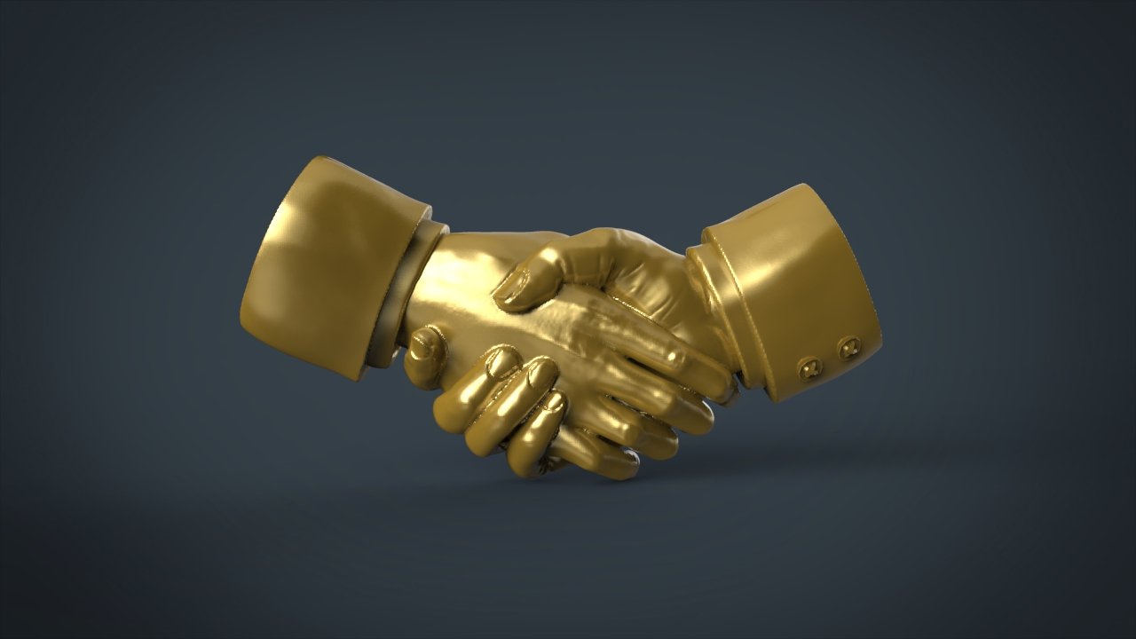 Shake hands 3D Model in Sculpture 3DExport