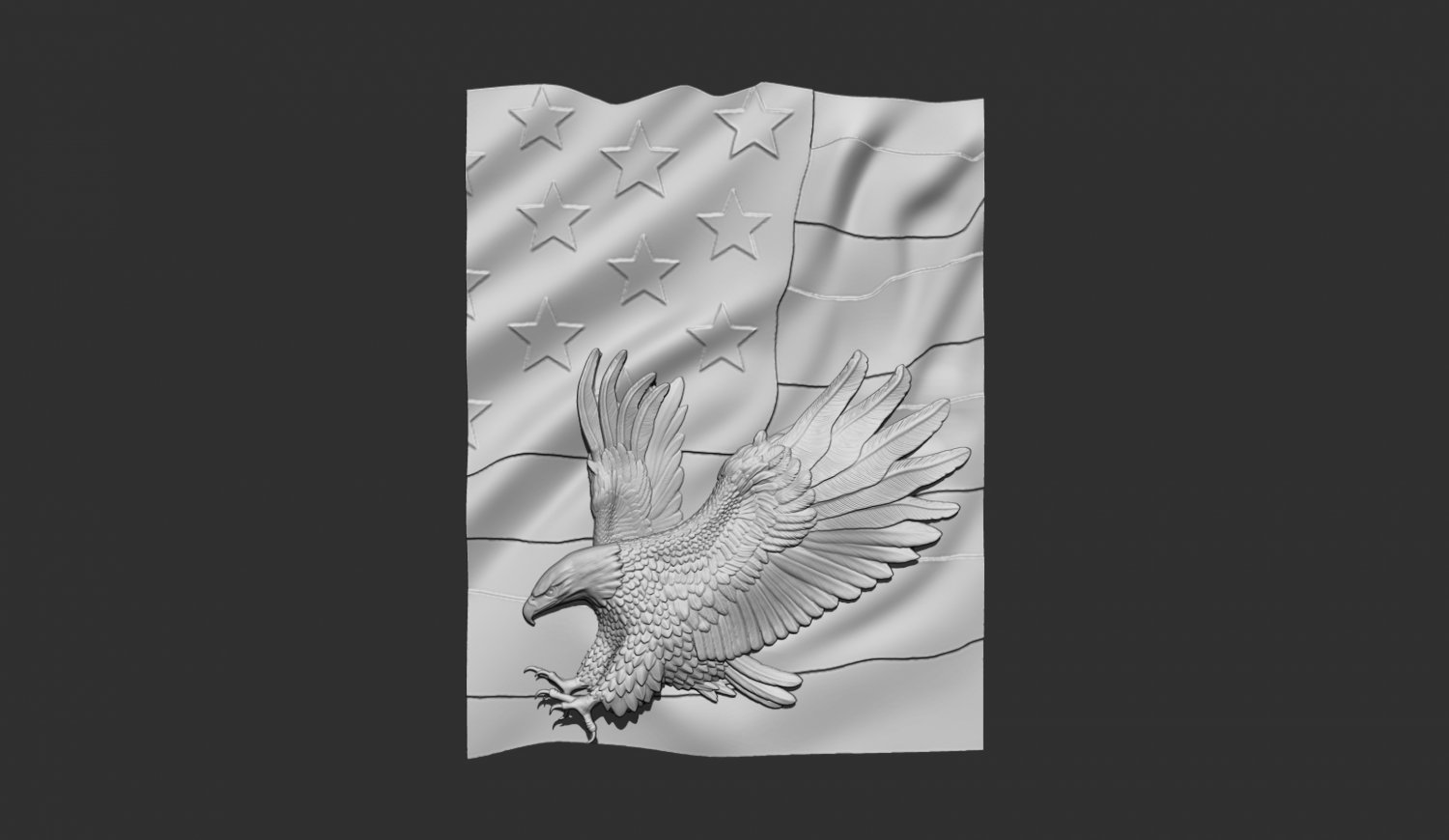 american flag and eagle stl model for cnc and 3d print model 3D 打印模型 in ...