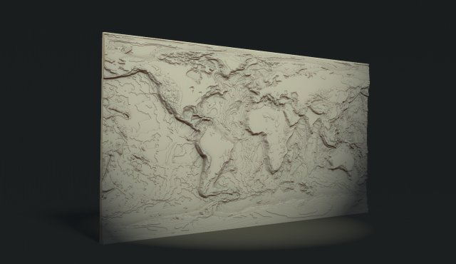 World Map stl model for cnc and 3d printer 3D Print Model in ...