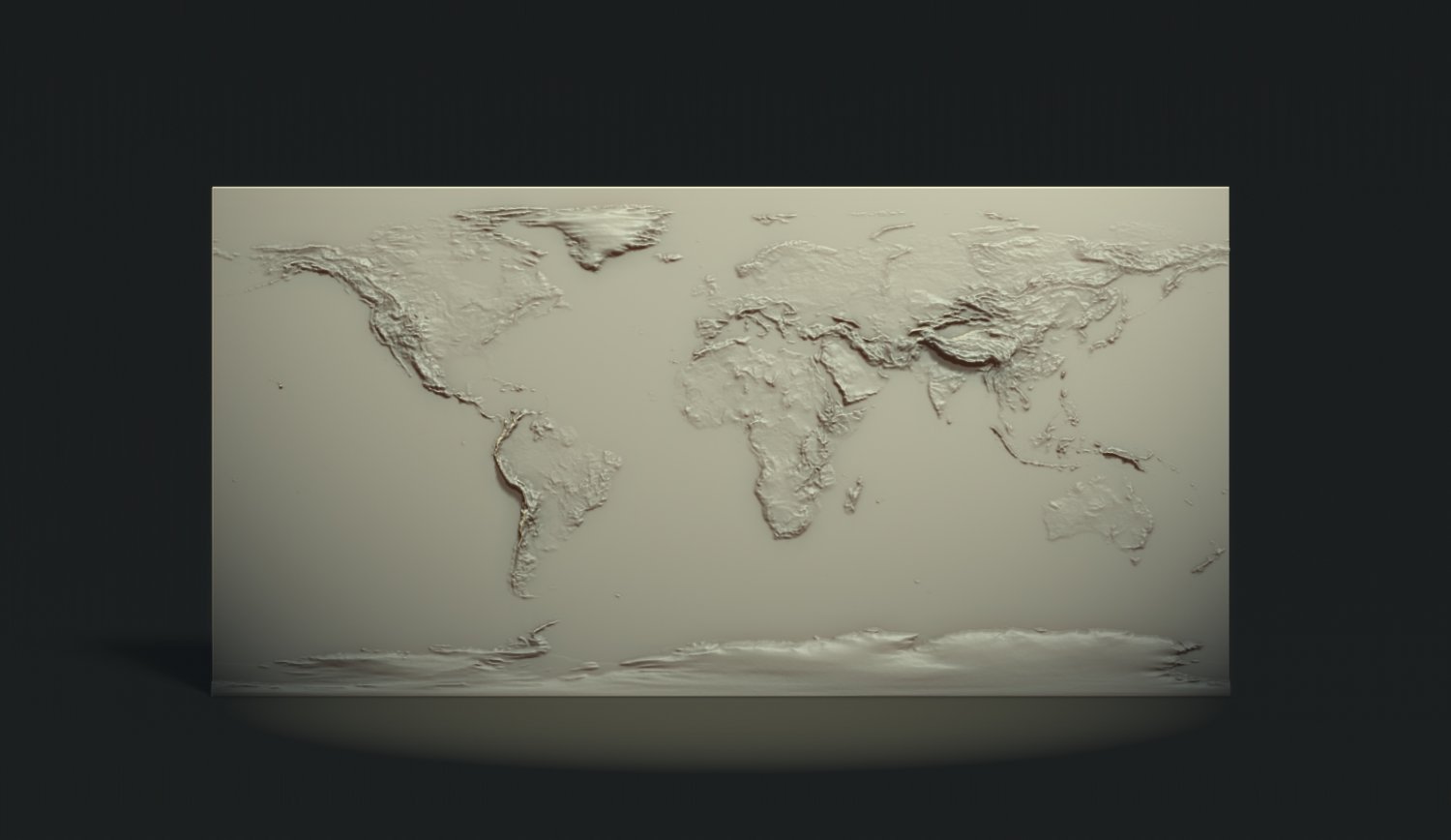 World Map Bas Relief Modelados 3D para Imprimir in Arquitectura 3DExport