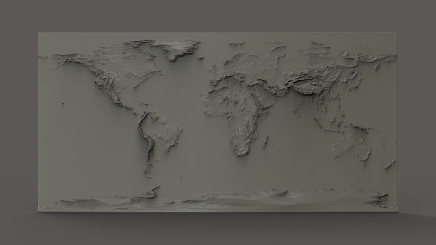 World Map Bas Relief Modelados 3D para Imprimir in Arquitectura 3DExport