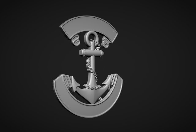 Anchor with ribbon Model Cetak 3D in Tanda dan Logo 3DExport