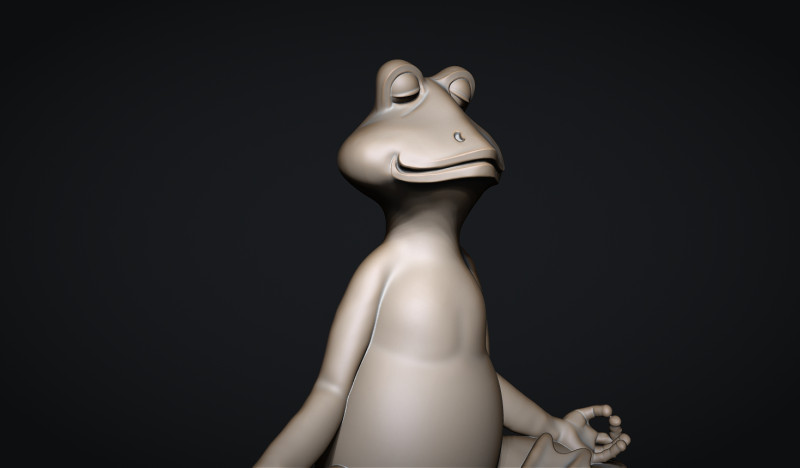 Meditating Frog 3D Print Model in Sculpture 3DExport