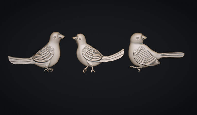 Three birds 3D Print Model in Sculpture 3DExport