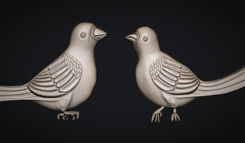 Three birds 3D Print Model in Sculpture 3DExport