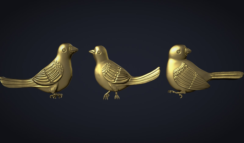 Three birds 3D Print Model in Sculpture 3DExport