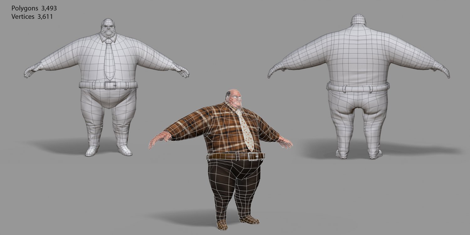 Fat Man 3D Model in Man 3DExport