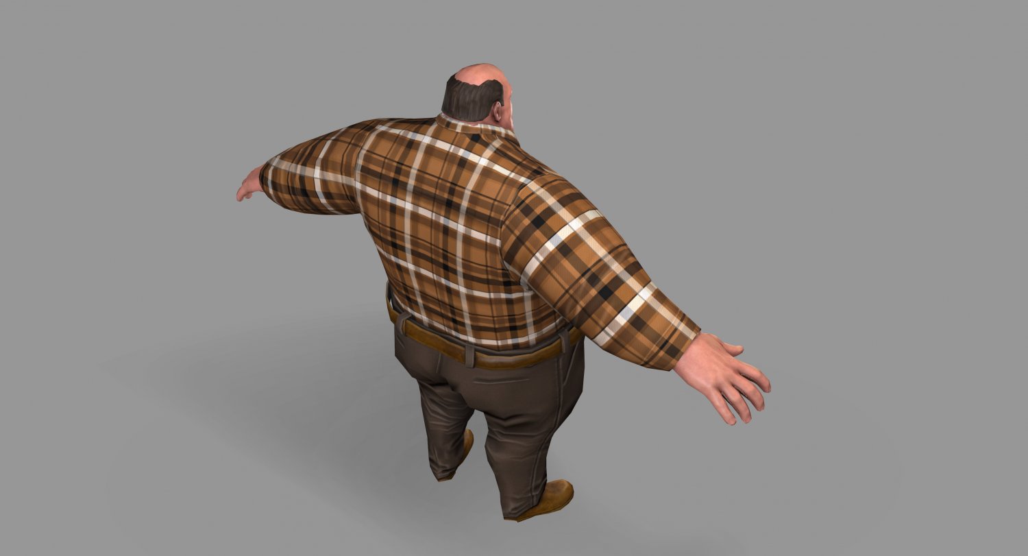 Fat Man 3D Model in Man 3DExport