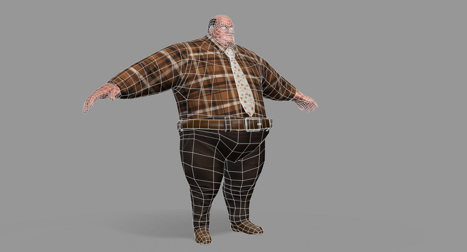 Fat Man 3D Model in Man 3DExport