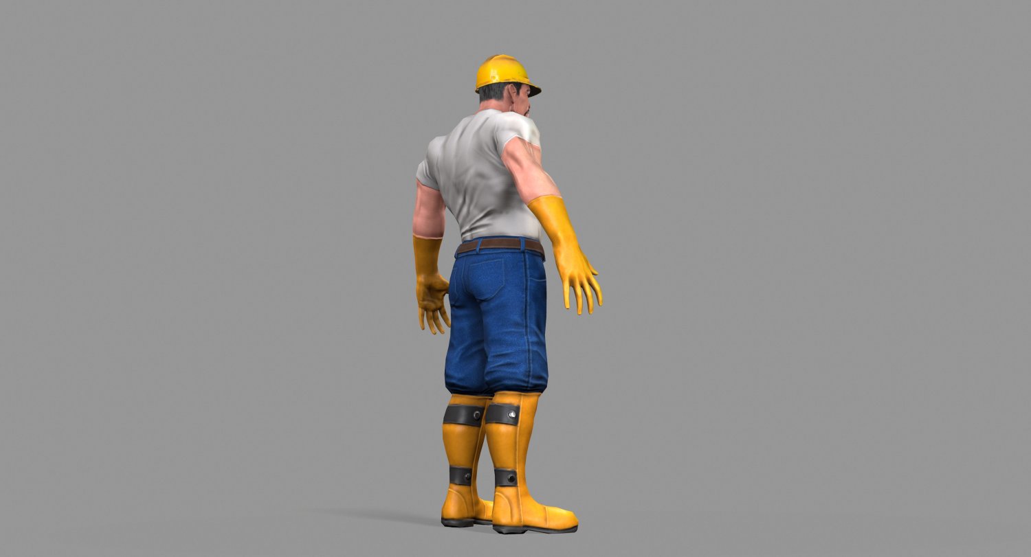 Worker 3D Model in Man 3DExport
