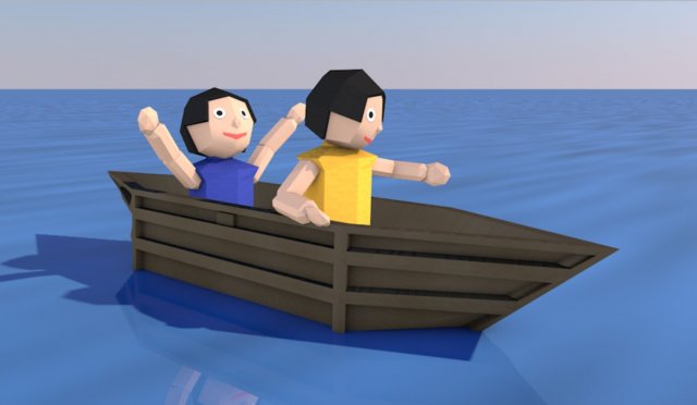 cartoon origami animated boat 3D Model in Boats 3DExport