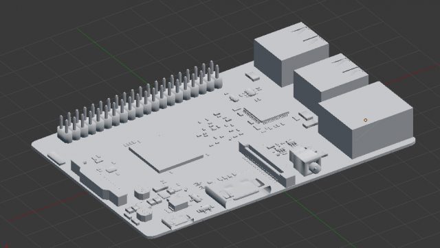 raspberry pi 3D Model in Computer 3DExport