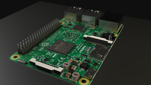 raspberry pi 3D Model in Computer 3DExport
