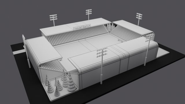 low-poly football stadium 3D Model in Stadium 3DExport