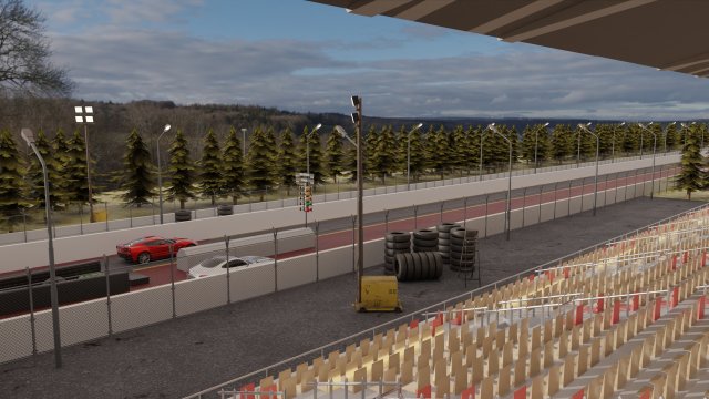 drag race - race track with 2 cars 3D Model in Race Track 3DExport