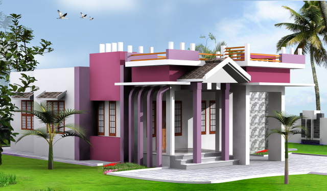 3dxmax house exterior design 3D Model in Buildings 3DExport