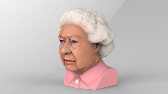queen elizabeth ii bust ready for full color 3d printing 3D Print Model ...