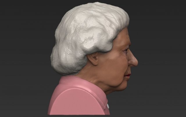 queen elizabeth ii bust ready for full color 3d printing 3D Print Model ...
