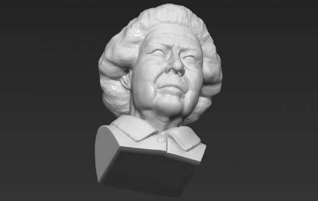 queen elizabeth ii bust ready for full color 3d printing 3D Print Model ...