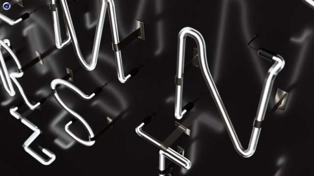 Neon Alphabet 3D Model in Exhibit 3DExport