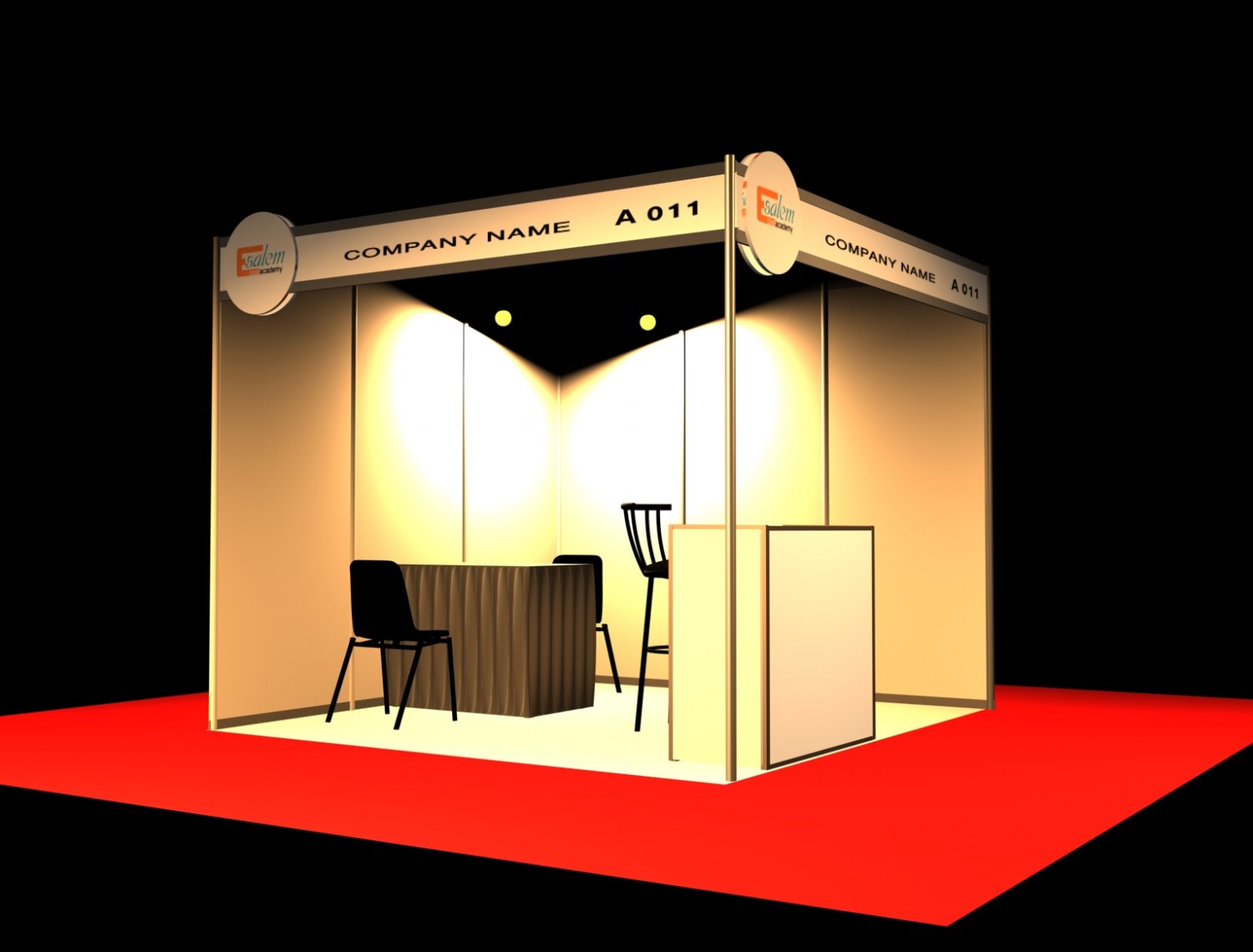 exhibition booth 3x3 3D Models in Exhibit 3DExport