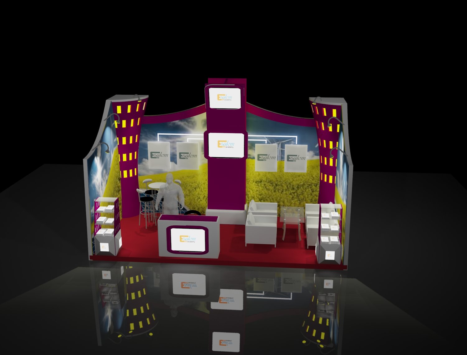 Exhibition booth 3x6 3D Model in Exhibit 3DExport