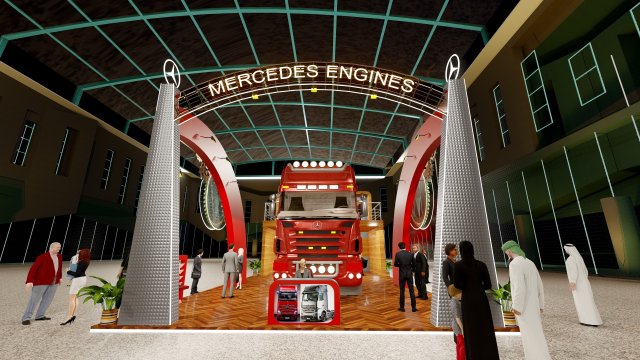 Mercedes Engine Booth special stand Booth Design 3D Model in Exhibit ...