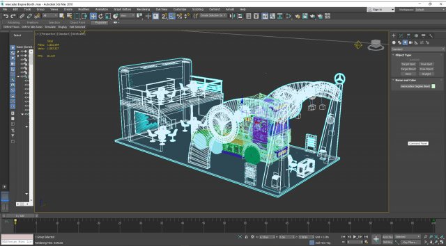 Mercedes Engine Booth special stand Booth Design 3D Model in Exhibit ...