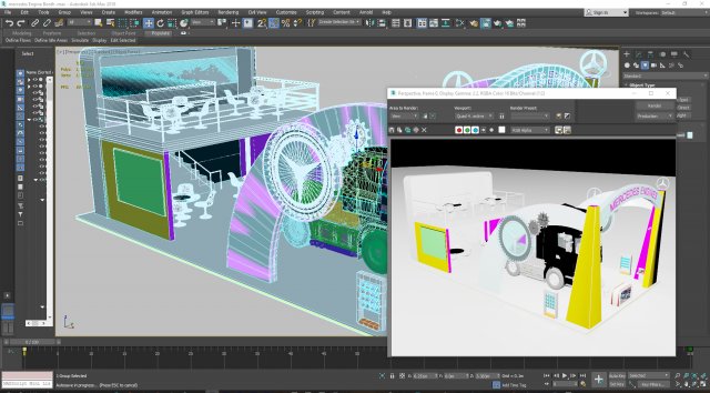 Mercedes Engine Booth special stand Booth Design 3D Model in Exhibit ...