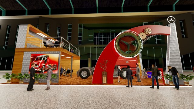 Mercedes Engine Booth special stand Booth Design 3D Model in Exhibit ...