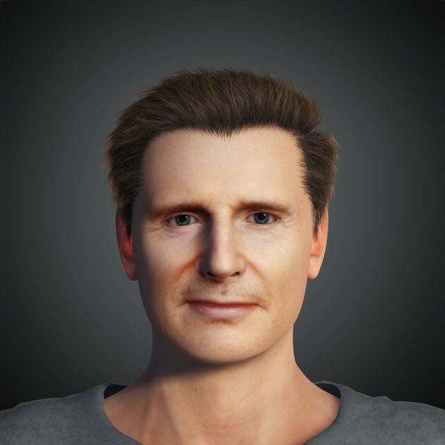 Liam Neeson 3D Rigged model ready for animation 3D Model in Man 3DExport