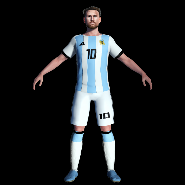 Lionel Messi famous soccer player 3D Rigged model ready for animation ...