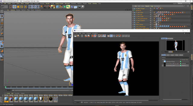 Lionel Messi famous soccer player 3D Rigged model ready for animation ...