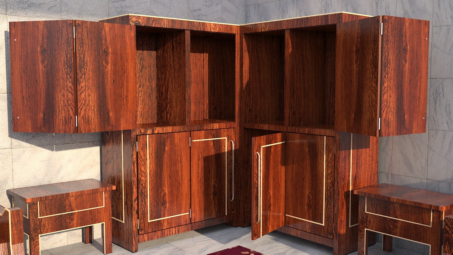 corner unit 3D Models in Living Room 3DExport