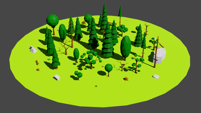 Low Poly Trees Pack All seasons 3D Model in Tree 3DExport