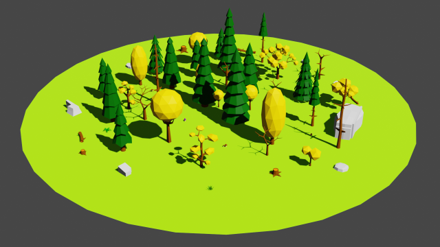 Low Poly Trees Pack All seasons 3D Model in Tree 3DExport