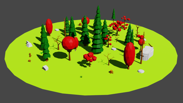 Low Poly Trees Pack All seasons 3D Model in Tree 3DExport