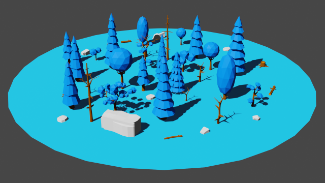 Low Poly Trees Pack All seasons 3D Model in Tree 3DExport