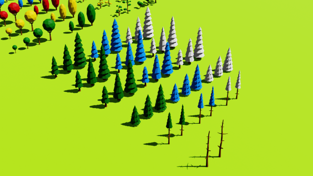 Low Poly Trees Pack All seasons 3D Model in Tree 3DExport