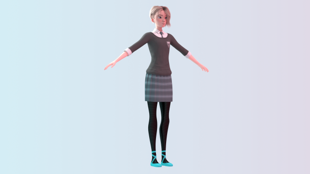 gwen stacy - into the spider-verse suit and school uniform 3D Model in ...