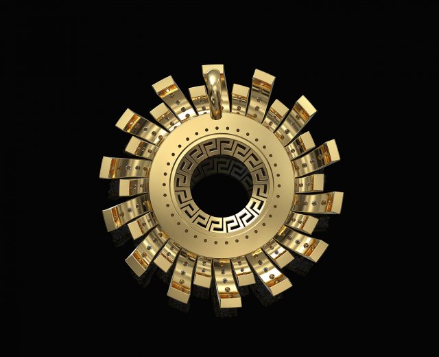 Versace sun pendant 3D Print Model in Pendants 3DExport