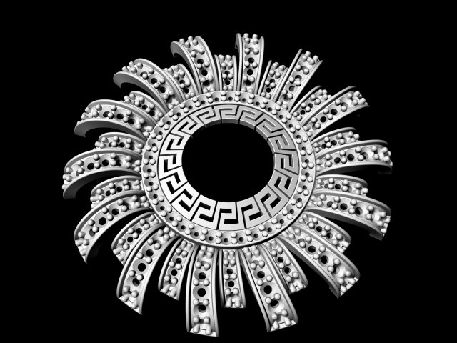 Versace sun pendant 3D Print Model in Pendants 3DExport