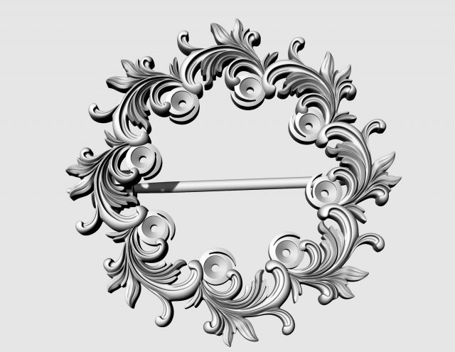 Leaves brooch with gems 3D Print Model in Brooches 3DExport