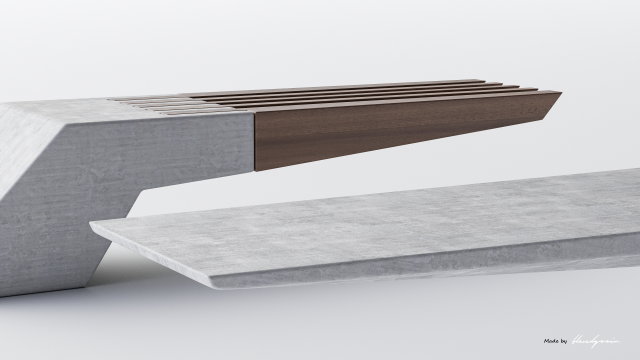 park modern bench wing 3D Model in Bench 3DExport