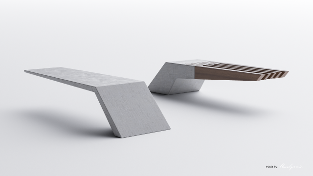 park modern bench wing 3D Model in Bench 3DExport