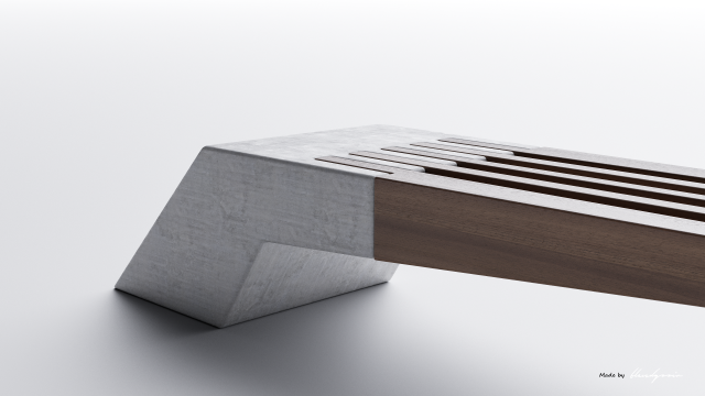 park modern bench wing 3D Model in Bench 3DExport
