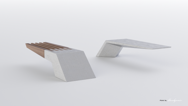 park modern bench wing 3D Model in Bench 3DExport
