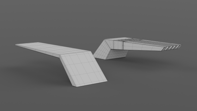 park modern bench wing 3D Model in Bench 3DExport