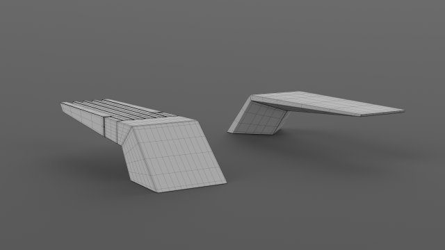park modern bench wing 3D Model in Bench 3DExport