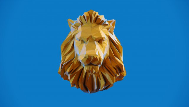 Low poly Lion Head Pendant Papercraft 3D print model 3D Print Model in ...